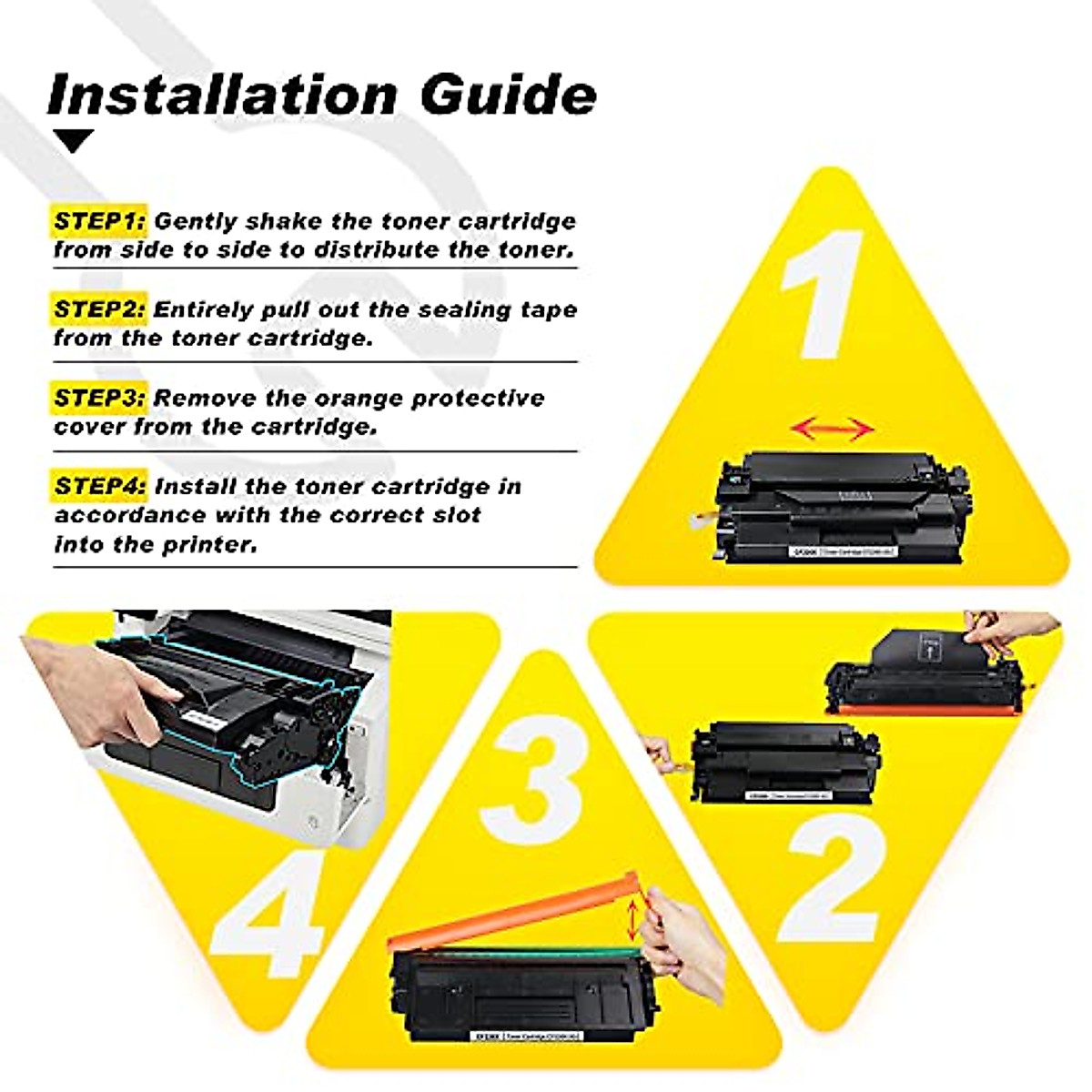v4ink 4PK Compatible 26X Toner Cartridge Replacement for 26X CF226X 26A CF226A Toner High Yield Black Ink for Pro M402n M402dn M402dne M402dw MFP M426fdw M426fdn M426dw M402 M426 Printer