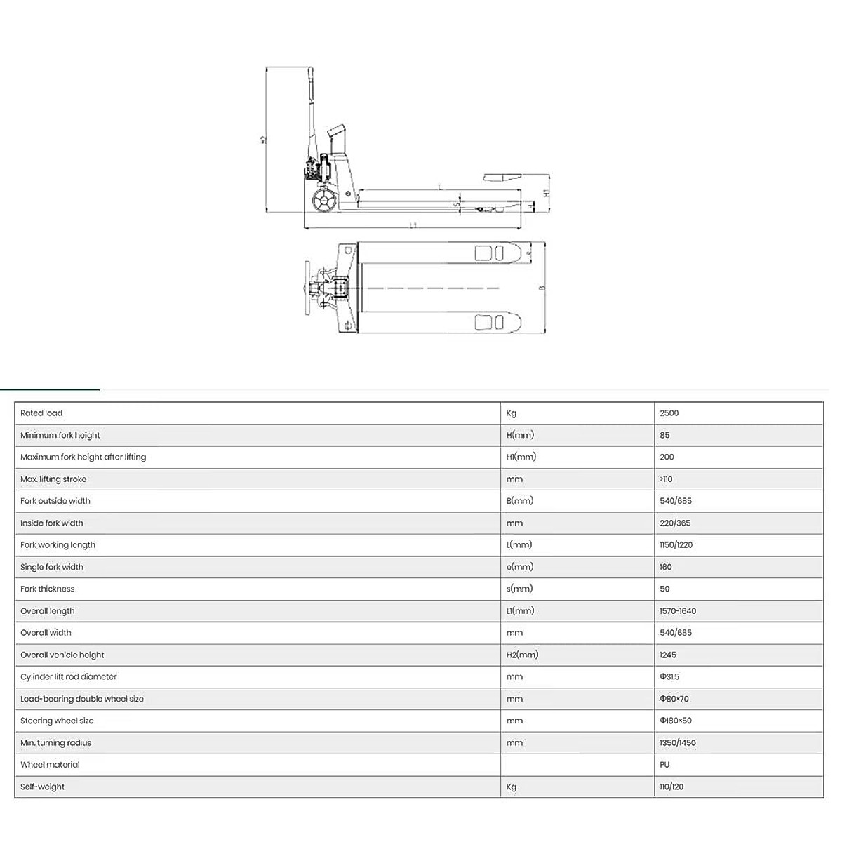 JIN YANG HU Scale Pallet Jack 5500lbs Capacity Manual Pallet Jacks with Digital Scale 45" X21"Fork Size, 1lb Readability Electronic Scale Hydraulic Pallet Truck