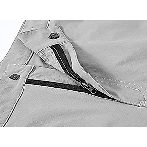 TBMPOY Men's Hiking Cargo Shorts 9" Lightweight Water Resistant Quick Dry Travel Shorts with 6 Pockets for Outddor Golf Camping Light Grey 40