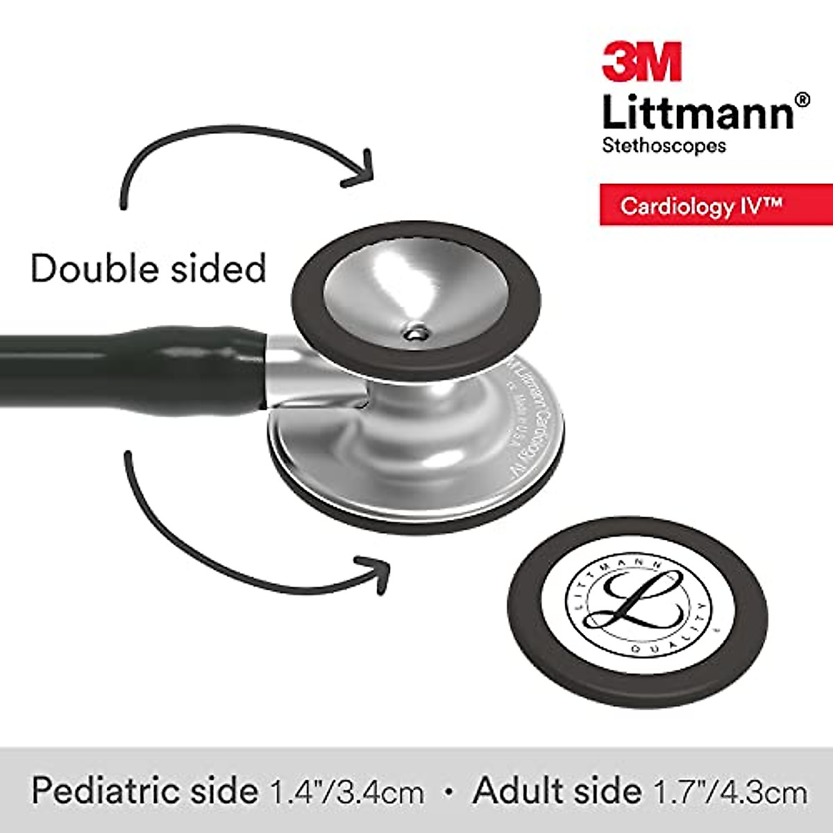 3M Littmann Cardiology IV Diagnostic Stethoscope, 6151, More Than 2X as Loud*, Weighs Less**, Stainless Steel Chestpiece, 22" (Shorter Length) Black Tube