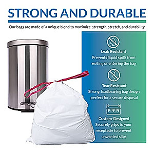Reli. 8-10 Gallon Trash Bags Drawstring | 250 Count | 22"x23" | 6, 8, 10 Gallon Drawstring Garbage Bags | White Trash Can Liners | Small - Medium Bags
