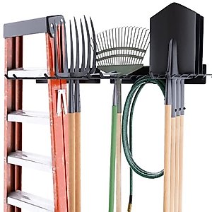 The Ultimate Garden Tool Organizer Racks For Wall Mount - Easy To Install Set of 2 Yard Tool Holders For Safe & Simple Garage/Shed Organization - Durable Utility Hangers For Shovels, Rakes & More