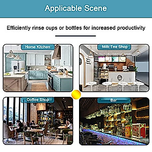 Stainless Steel Glass Rinser for Kitchen Sink, Home Bar Cup Washer for Wine glass, Baby Bottle Efficient Cleaner.