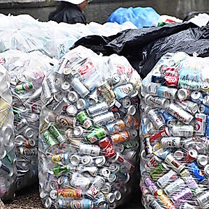 95-96 Gallon Clear Trash Bags, (Value 25 Bags w/Ties) Extra Large Clear Plastic Garbage Bags, 61"W x 68"H.