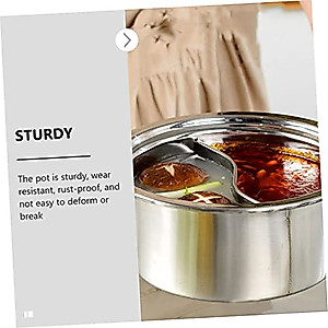 Operitacx 1pc Stainless Steel Skewer Pot Korean Pots for Cooking Stainless Steel Stock Pot Stainless Steel Sauce Pan with Lid Stainless Steel Sauce Pot Induction Cooker Pot Noodles Cooker