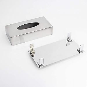 kimzcn Rectangular Tissue Box Cover - Stylish Stainless Steel Paper Facial Cover, Modern Metal Tissue Box Holder for Bedroom/Bathroom/Vanity/Countertop/Office, Polished Finish