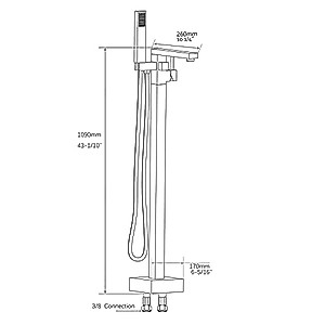 Freestanding Bathtub Faucet with Hand Shower