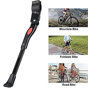 MXDJ 2Pcs Bike Kickstand, Bicycle Stand with Anti-Slip Rubber Foot, Aluminum Alloy Bike Stand Bicycle Kickstand for Mountain Bike, Road Bike, Kids Bike (Color : Black, Size : 2pcs)