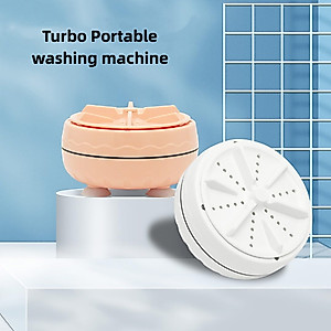 Portable Washing Machine，Ultrasonic Mini Multifunctional Washing Machine，Fully Automatic Turbine Mobile Cleaning Machine，Suitable for Travel, RV, Camping, Home or Apartment Laundry Used (Pink)