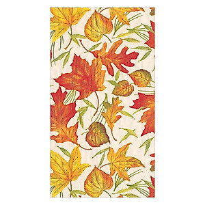 Caspari Woodland Leaves Paper Guest Towel Napkins in Ivory - Two Packs of 15