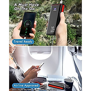 Ayeway Battery Pack USB C Portable Charger PD 20W Fast Charging 26800mAh Power Bank with Type C Output,External Battery Phone Charger for iPhone 13,14,MacBook,Samsung Galaxy,Camping Lantern,USB Fan.