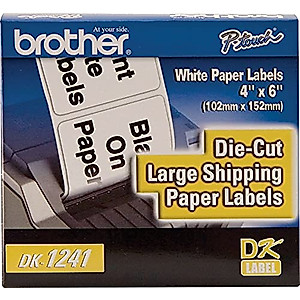 Brother Dk1241 Die-Cut Shipping Labels, 4-Inch X 6-Inch, White, 200/Roll