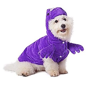 Mogoko Purple Dinosaur Dog Costumes Halloween Cosplay Pet Costume Dog Hoodie for Puppy Small Dog Cat Cute Cat Apparel Size XL