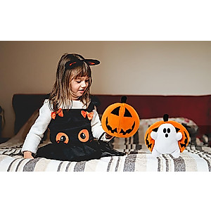 GYNAKJ Halloween Pumpkin Ghost Plush Toy with Zipper – Cute Jack-o’-Lantern Ghost Pillow Decoration – Soft and Cuddly for Boys and Girls Plush Toy