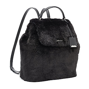 Calvin Klein Women's Leilani Micro Pebble Backpack, Deep Black, One Size