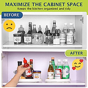 Lazy Susan Turntable, Set of 4, 10 Inch Non-Skid Lazy Susan Organizer for Cabinet, Pantry Organization, Kitchen Storage, Refrigerator, Countertop, Spice Rack (4 Pack 10 in)