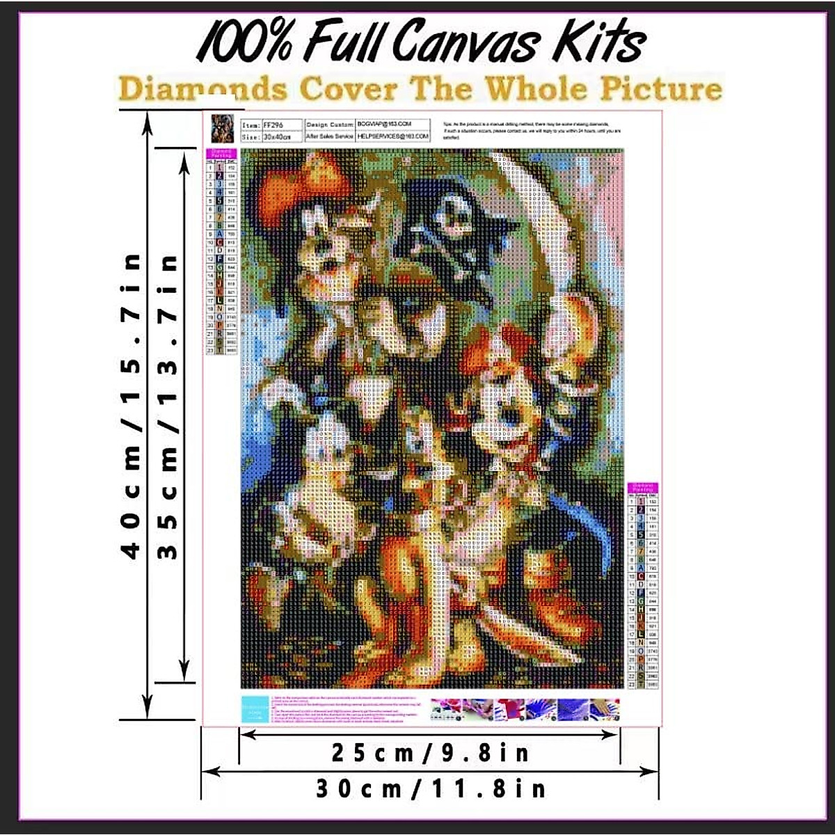 BOGVIAP Cartoon Diamond Painting,Cartoon Diamond Painting Kits for Adults,DIY Cartoon Full Drill Gem Art Craft,Perfect for Relaxing Parents-Children Interaction Gift Home Decoration 12×16inch