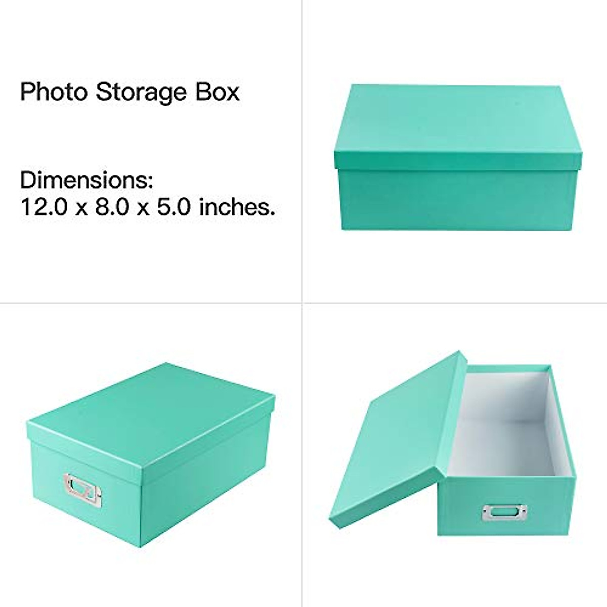 novelinks Photo Case 4" x 6" Photo Storage Box - 10 Inner Picture Storage Container Photo Organizer Case Picture Box Storage Photo Craft Keeper (Green)