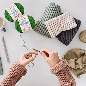 Troyarn Cotton 60% Cotton 40% Acrylic Yarn, Soft, Fine/Sport (2) for Crochet and Knitting 1.76 Oz (50g) / 180 Yds (165m) (10310 - Ecru)