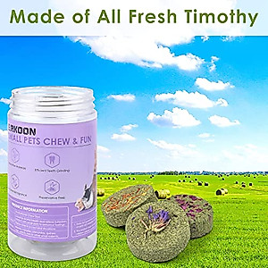 ERKOON 100% Edible Premium Timothy Hay Chew A Blocks for Rabbits, Chinchilla Treats, Chew Toys for Teeth Guinea Pigs and Mice