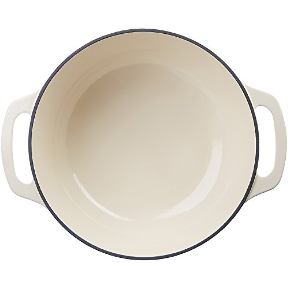 Amazon Basics Enameled Cast Iron Covered Round Dutch Oven, 4.3-Quart, White