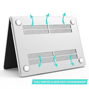 Anban Compatible with MacBook Pro 13 inch Case M2 2022, 2021 2020 2019 2018 2017 M1 A2338 A2251 A2289 A2159 A1989 A1708 A1706 Touch Bar, Clear Plastic Hard Shell Case +Keyboard Cover +Screen Protector