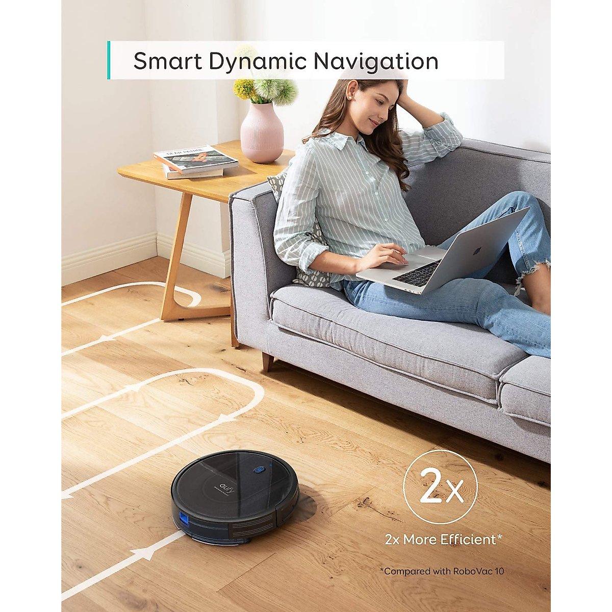 eufy by Anker, RoboVac G10 Hybrid, Smart Dynamic Navigation, 2-in-1 Sweep and mop, Wi-Fi, Super-Slim, 2000Pa Strong Suction, Quiet, Self-Charging, for Hard Floors Only(Renewed)