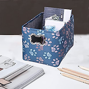 SIJESSIE Large Foldable Storage Bins 2 Pack,Felt Storage Basket Organizer,Pet Toy Baskets with Metal Ring Handles for Dog Toys,Clothes,Towels,Magazine ,Home Organizing