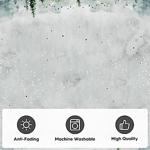 Artoid Mode Deer Snowflakes Pine Tree Christmas Area Rug, Xmas Winter Home Decor Low-Profile Washable Area Rugs for Entryway Bedroom Living Room Laundry Room Indoor 5x7 Feet