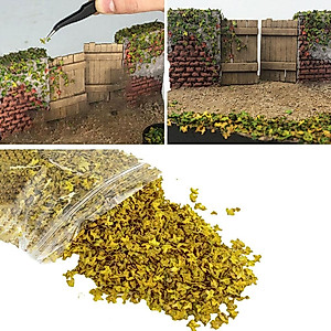 AMLESO 33ml Micro Landscape Leaves Model Scenery Grass Tufts Table Diorama Railway Scene Accessories Leaf for Fairy Garden Bonsai Ornaments, Yellow