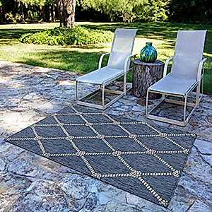 Lr Home Ox Bay Seamas Nautical Knot Indoor Outdoor Rug, Navy/White, 5'3" x 7'0"