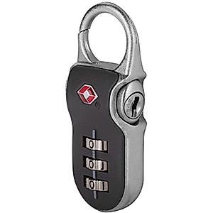 Yale TSA Approved Combination Travel Luggage Lock with Clip for Backpack, Suitcase, and Accessories (Gray)