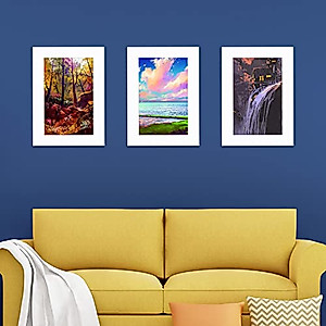 Abeillo 15 Pack White Pre-Cut 5x7 Picture Mat, Acid-Free, Frame Mattes for 4x6 Pictures Display Photo Frame Mat with Core Bevel Cut Mat Board Show Kit for Photos, Prints, Artworks