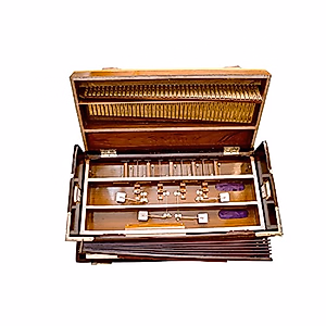 Non Scale Changer Harmonium LYDNSC-1 Concert Folding Auto Push Mohonlal Delux Double Reed 9Stopper 3 1/2 Octaves Burma Teak Wood Brass Work 7 Part Blow With Padding Bag buy only from LYDIAN