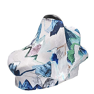 Canopy Cover Breathable Mountain Background Baby Stroller Carseat Cover Shopping Cart Scarf for Baby Breastfeeding