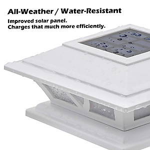 SIEDiNLAR Solar Post Lights Outdoor 2 Modes LED Fence Deck Cap Light for 4x4 5x5 6x6 Posts Garden Patio Decoration Warm White/Cool White Lighting White (2 Pack)