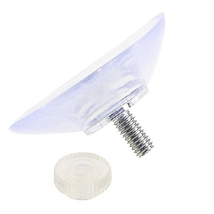 Rrina 12Pcs PVC Suction Cups with Screws M5 Thread Transparent 1.6" Diameter Sucker Cup with Knurled Nut for Bathroom Kitchens