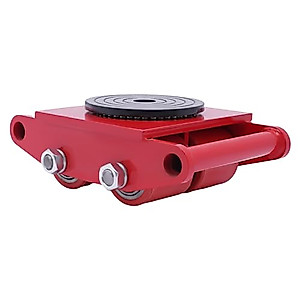 Machinery Skate Dolly, 13200LBS/6T Heavy Duty Carbon Steel Machinery Moving Skate with 4 PU Wheels and 360°Rotation Non-Slip Cap for Heavy Duty Industrial Moving Equipment (Red)
