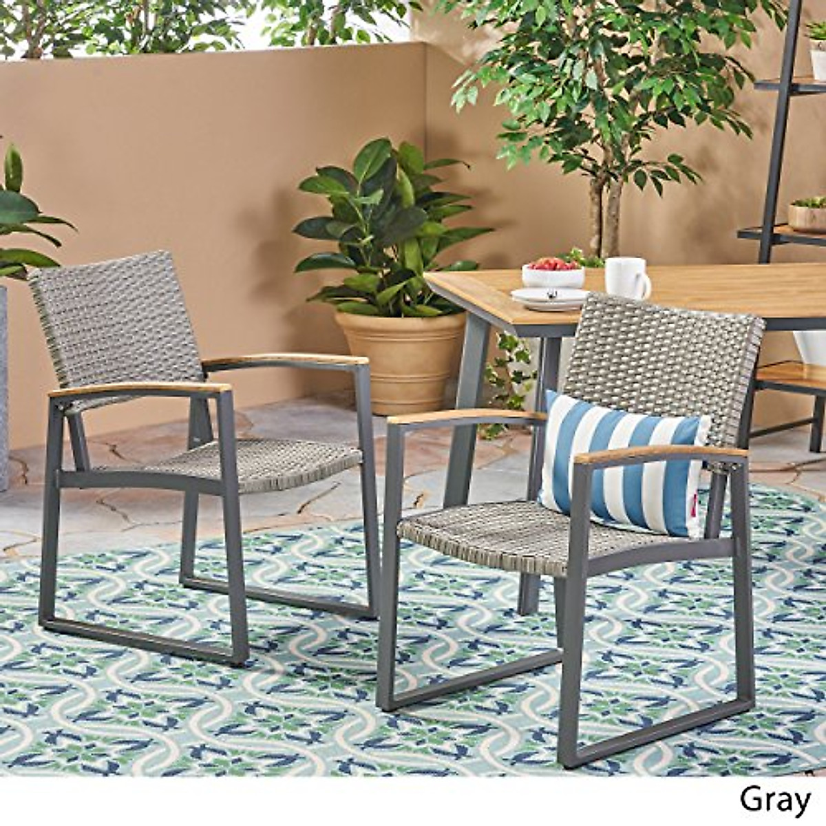 Christopher Knight Home Aubrey Outdoor Dining Chairs (Set of 2), Gray
