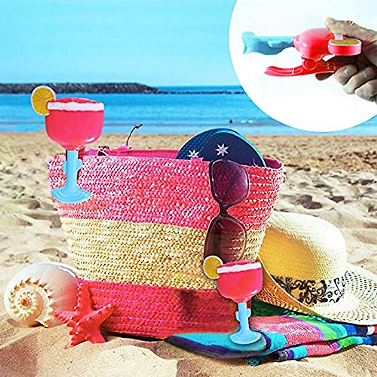 bluesa 2/8 PCS Lemon Cup Beach Towel Clip Large Towel Holder Clothes Pegs Beach Towel Clip Towel Pin Strong Windproof for Clothes Quilt Blanket Home Patio Holiday Pool Chair (13.8x8.7x7cm)