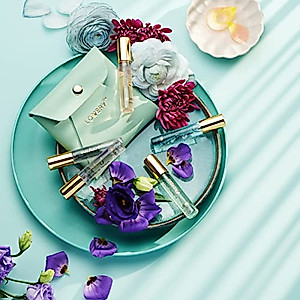 Christmas Gifts from Daughter & Son, Perfume Set Pack of 5 - Perfume Sampler Sets for Women & Men with Leather Pouch - 10ml Mini Perfume for Travel Gifts, Solo Scent & Layering Fragrances