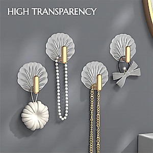 KINTEGOOD Decorative Wall Self Adhesive Hooks, Adhesive Wall Hooks for Hanging Heavy Duty, Over The Door Hooks Key Holder for Wall, Wall Hook Key Purse Hanger Door Hanger Hook (4pcs)