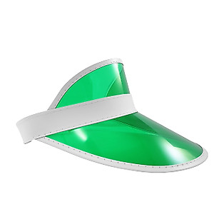 Nicky Bigs Novelties Clear Colored Plastic Sun Visor Tennis Beach Bingo Vegas Dealer Golf Casino Hat