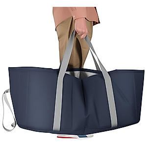 Foldable Laundry Basket 98.8L Waterproof Oxford Cloth Collapsible Laundry Basket with Plastic Supports on the Bag Opening and Sides - Black