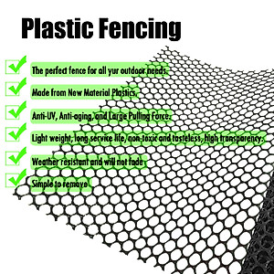 GardenNow Upgraded 15.7IN x 33FT ABS Plastic Chicken Wire Fence Mesh, Poultry Fencing, Hexagonal Fencing Wire for Gardening, Construction Barrier Netting, Chicken Wire Frame Crafts, Floral Netting