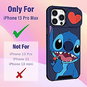 oqpa for iPhone 13 Pro Max Phone Case Cute Cartoon Phone Case for Women Girly Girl Cool Kawaii Funny 13 ProMax Case with Camera Cover+Ring Holder for Apple iPhone 13 Pro Max 6.7'', Heart Shidi