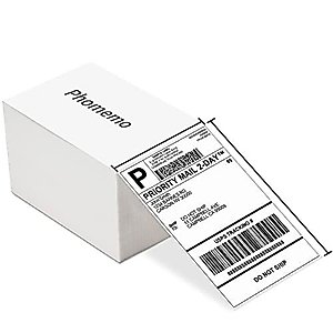 Phomemo 4x6 Thermal Label, Shipping Labels 4x6, Thermal Printer Labels, Fan-Fold Label, Permanent Adhesive, Commercial Grade, 500 Labels
