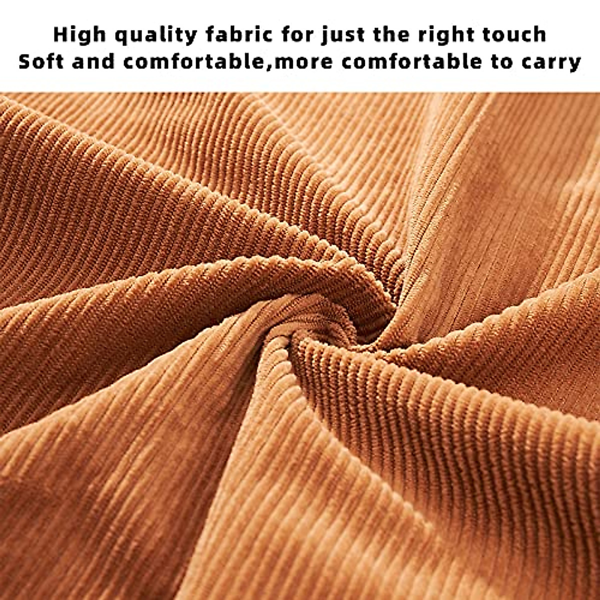 KALIDI Women Corduroy Tote Bag Large Shoulder Bag with Zipper Pockets Big Capacity Casual Handbags Shopping Bag for Girls, Brown