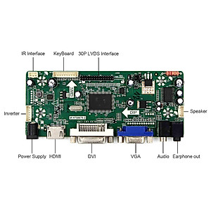 VSDISPLAY HD-MI VGA Audio LCD Controller Board for 18.5" 1366x768 2ccfl Backlight 30pin LVDS LCD, Such as M185XW01 M185WX1-501 LP185WH1 M185B1 G185XW01 V0 V185V1-L02/L03/L11 HT185WX1-100