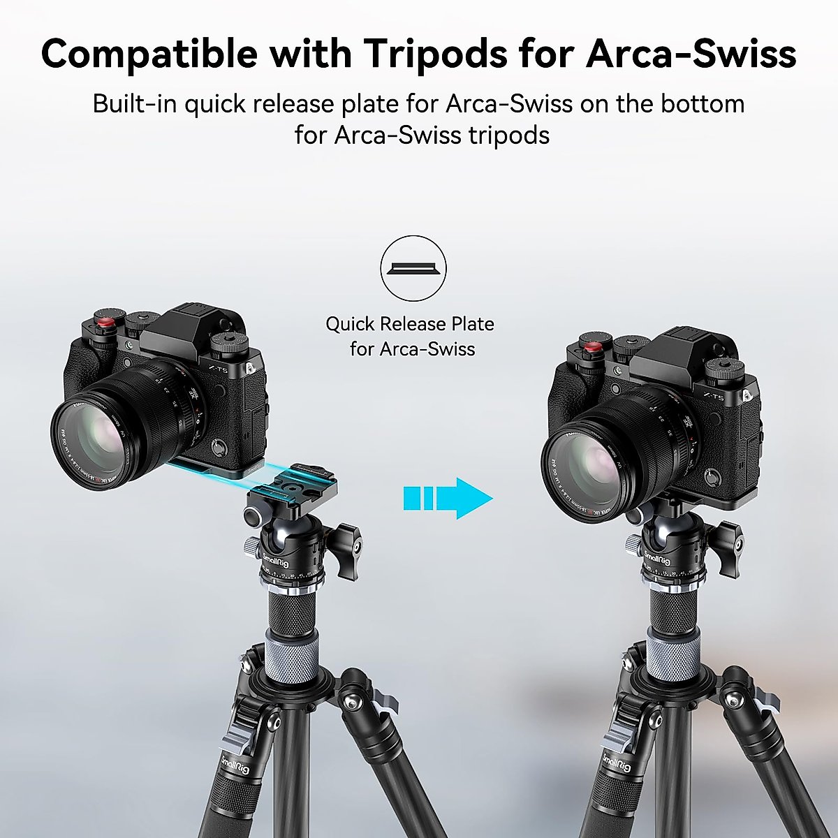 SmallRig X-T5 L-Shape Grip for FUJIFILM X-T5 Camera, Built-in Quick Release Plate for Arca, 1/4"-20 Holes, Ergonomic Silicone Handgrip, Shutter Button (Black) - 4260